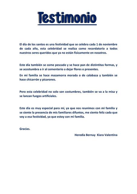 Dia de los santos | Valentina Heredia Bernuy | uDocz