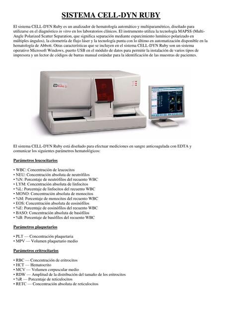 SISTEMA CELLDYN RUBY | Mariana Lingeri | uDocz