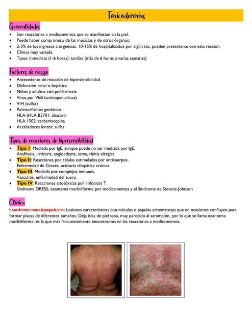 Toxicodermias | Jessie | uDocz