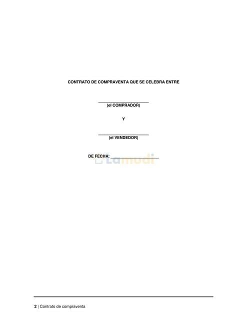 Contrato de Compraventa Ejemplo Formato | cartasyformatos | uDocz