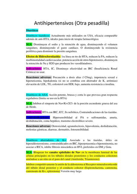 Antihipertensivos | Cesar Villarroel | uDocz