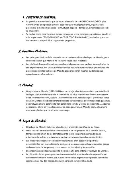 Genética Moderna -Leyes de Mendel | Yahe Sarmiento | uDocz