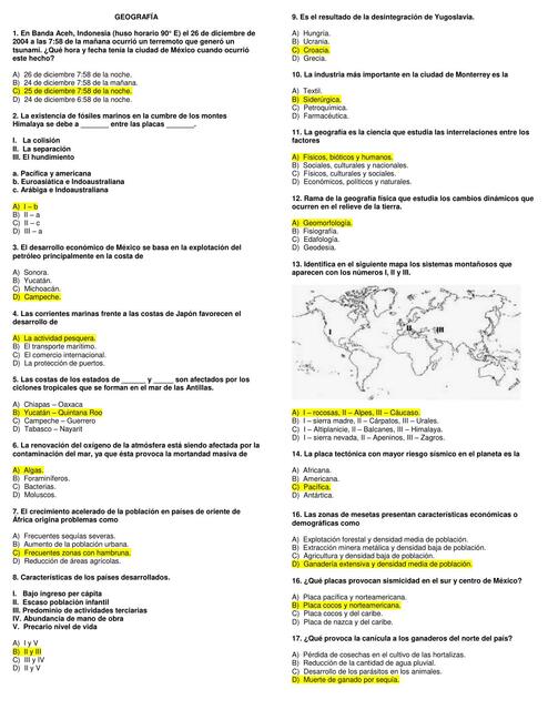 GEOGRAFÍA RESPUESTAS unam | LEonel Rico | uDocz