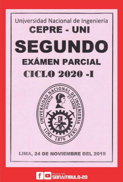 Segundo examen parcial cepreUNI 2020 - I | Sonambulo-2D | uDocz Segundo examen parcial cepreUNI 2020 - I | Sonambulo-2D | uDocz