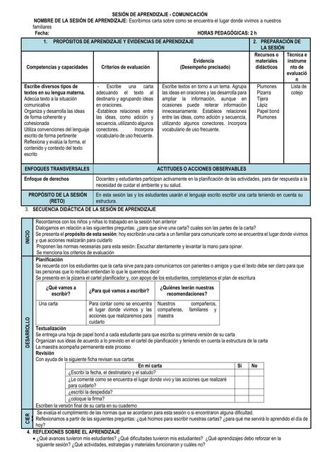Sesión de aprendizaje | Karla Márquez | uDocz