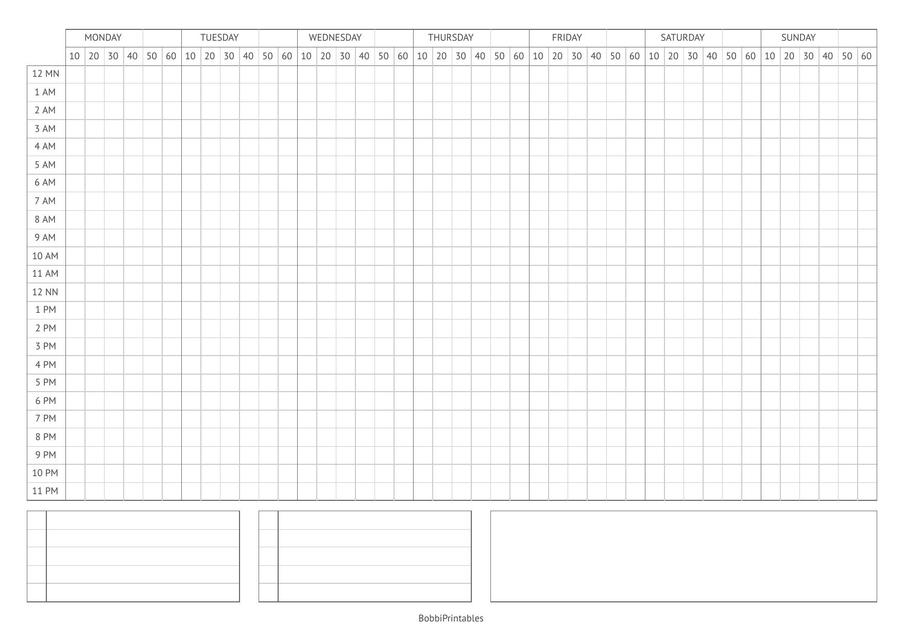 24 Hour Weekly 10 Minute Time Block Planner Tracker Monday | ANGIE ...