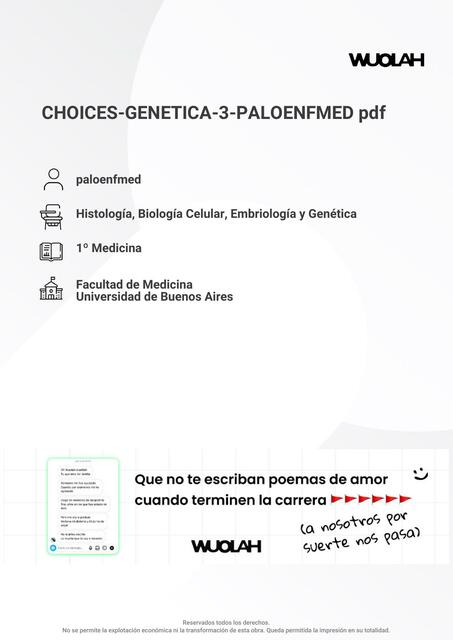 Choice de Genética | Melanie Aranda | uDocz