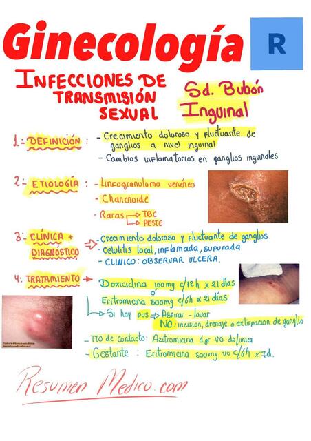 INFECCIONES DE TRANSMISION SEXUAL - Sd. Bubón Inguinal (Donovanosis) | Resumen Médico | uDocz