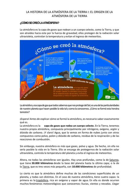 La historia de la atmósfera de la tierra I | Noe Garay Giron | uDocz La historia de la atmósfera de la tierra I | Noe Garay Giron | uDocz