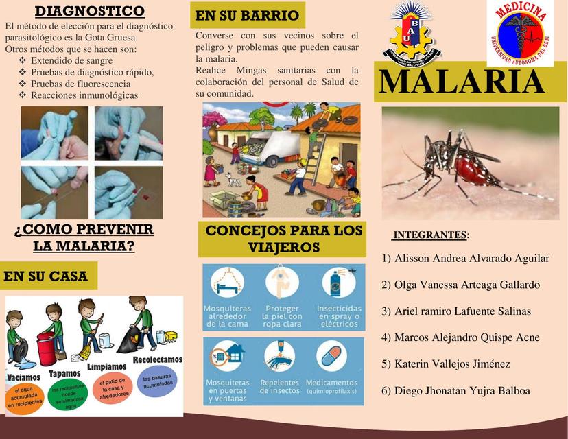 Triptico Malaria 1 Alisson Andrea Alvarado Aguilar Udocz