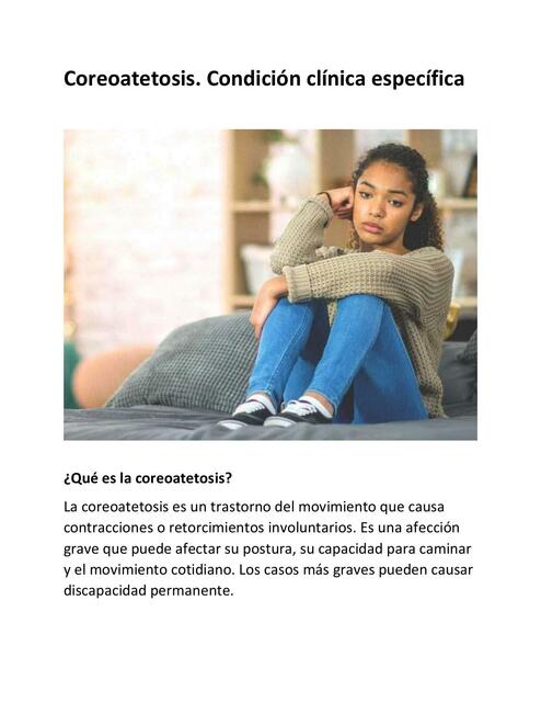 Coreoatetosis. Condición Clínica Específica | Medicina y Farmacia | uDocz