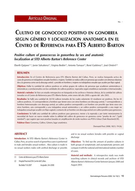 Cultivo de Gonococo Positivo en Gonorrea | Medicina y Farmacia | uDocz