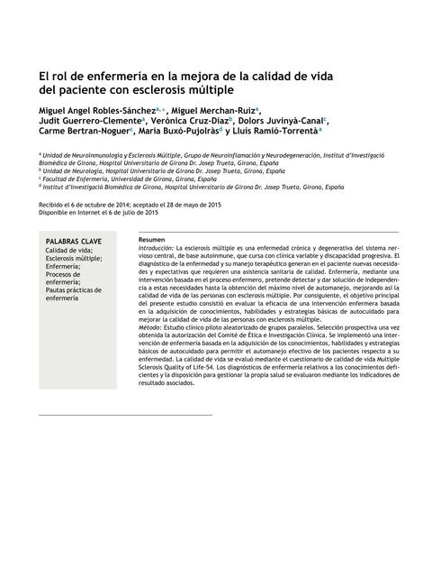 El Rol de Enfermería en la Mejora de la Calidad de Vida del Paciente | Medicina y Farmacia | uDocz