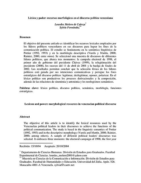 Léxico y Poder Recursos Morfologicos | Yessica sanchez | uDocz