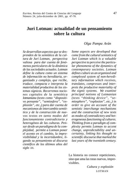 8 Pampa Arán Yuri Lotman | Claudia Aguilera | uDocz