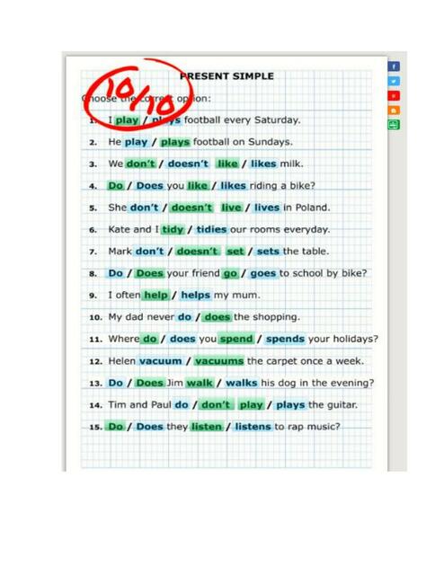 Doc1 - Inglés present simple | estefany zamora | uDocz