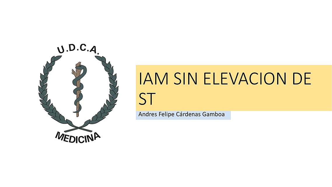 IAM sin elevacion del ST (IAMSEST). Considereaciones generales. pptx ...