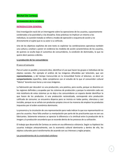 La invención de lo cotidiano | Todo de Comunicación Social UBA | uDocz