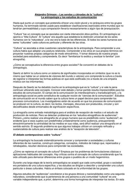 Grimson-cultura | Todo de Comunicación Social UBA | uDocz
