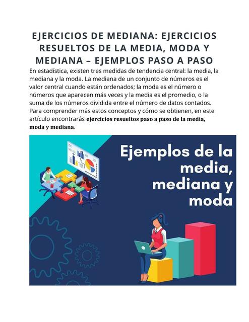 Ejercicios de Mediana: Ejercicios Resueltos | Todo Cálculo | uDocz