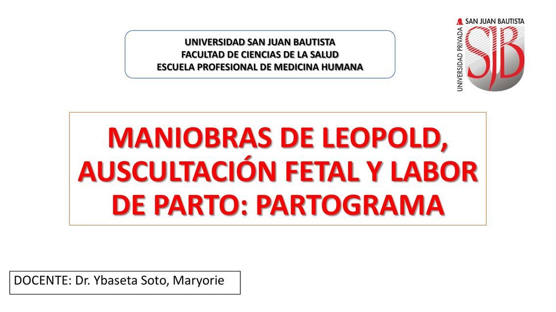 Maniobras de Leopold, Auscultación Fetal y Labor de Parto: Partograma ...