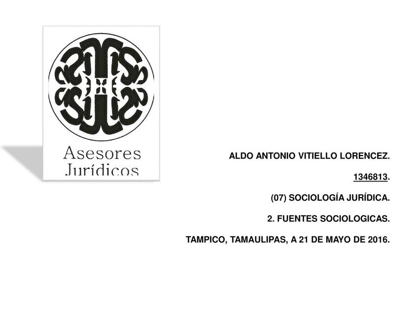 20 Fuentes Sociológicas Lic Aldo Antonio Vitiello Lorencez Udocz