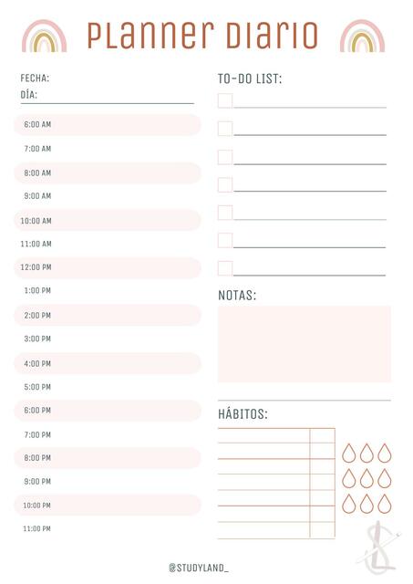 Planner Diario - Studyland | StudyLand | uDocz