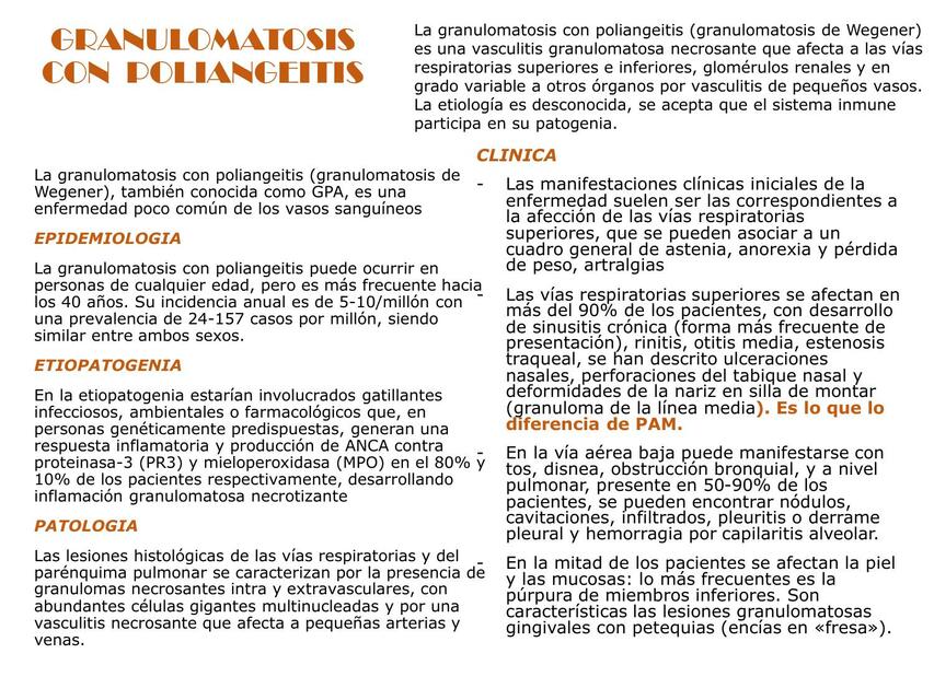 Granulomatosis con Poliangitis WEGNER | Ariana-2001 | uDocz