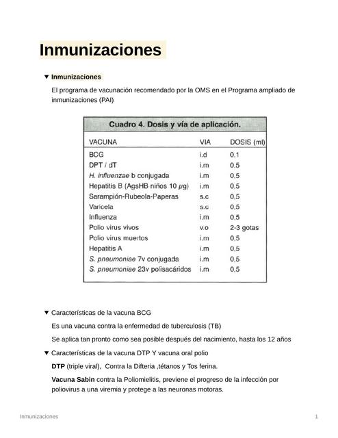 Inmunizaciones | ESPM MEDICINA | uDocz