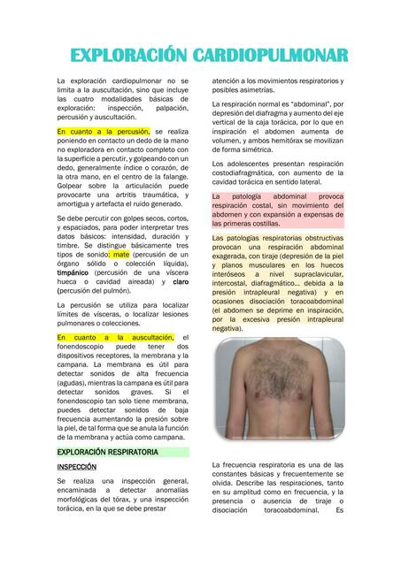 Resúmenes de Cardiopulmonar | Descarga apuntes de Cardiopulmonar