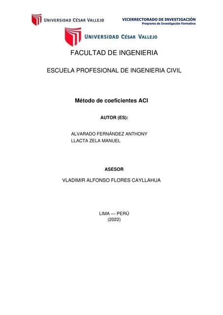 Método de coeficientes ACI | Anthonny Alvarado Fernandez | uDocz