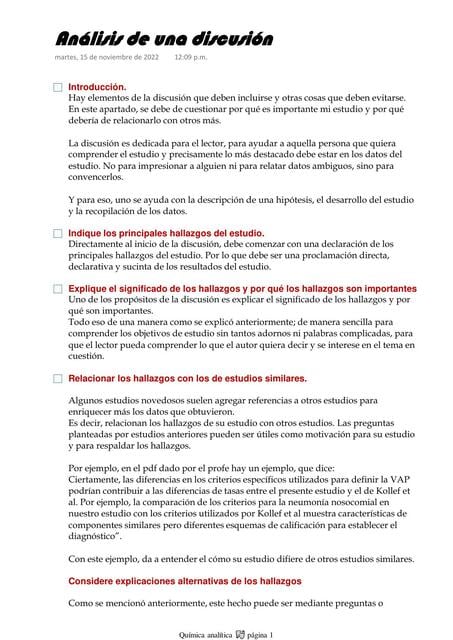 Sobre cómo escribir una discusión efectiva | Samantha Shernandez | uDocz