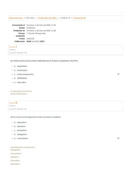 Evaluación S8 | Tiroxina Med | uDocz