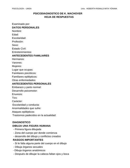 Test de la Figura humana de Machover aplicación c8 | Irlanda Gómez ...