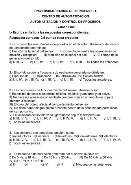 Examen final ACP II | Study Ingenieros | uDocz