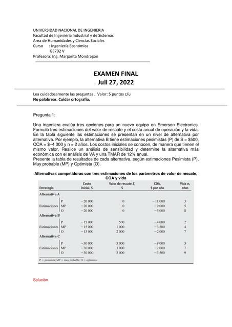 Examen Final | Study Ingenieros | uDocz