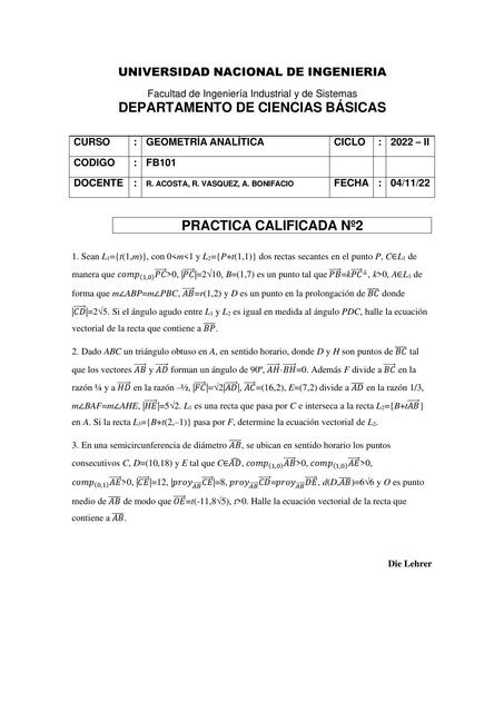 Practica Calificada | Study Ingenieros | uDocz