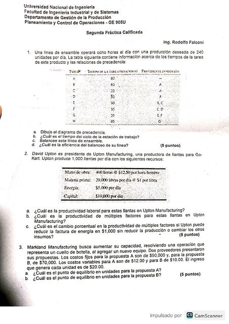 Segunda Practica Calificada | Study Ingenieros | uDocz