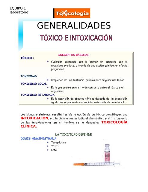 Tóxico e Intoxicación Generalidades | YUDOC.ORG | uDocz