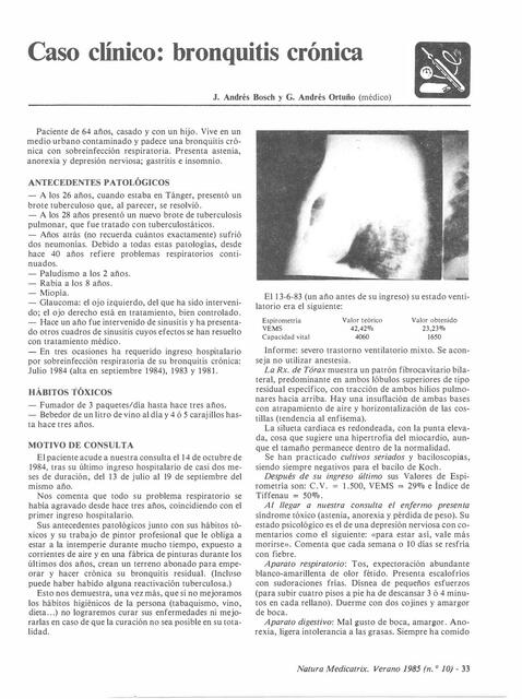 Caso clínico: bronquitis crónica | Angela Estefani | uDocz