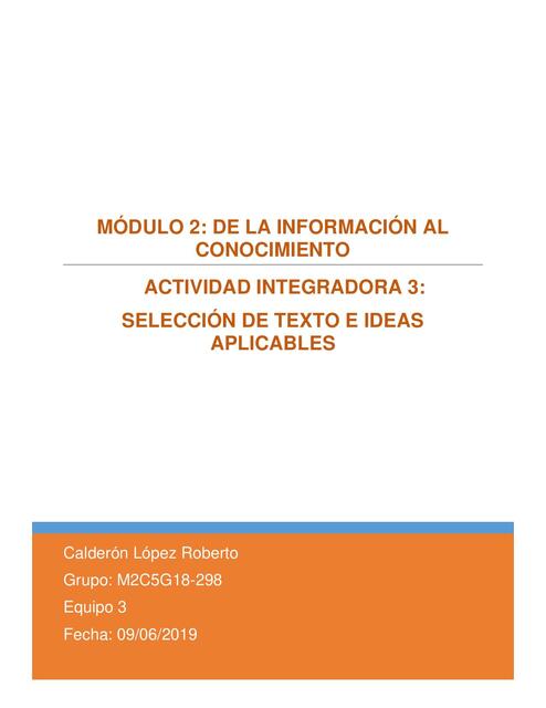 SELECCIÓN DE TEXTO E IDEAS APLICABLES | actividadestemasyotros | uDocz