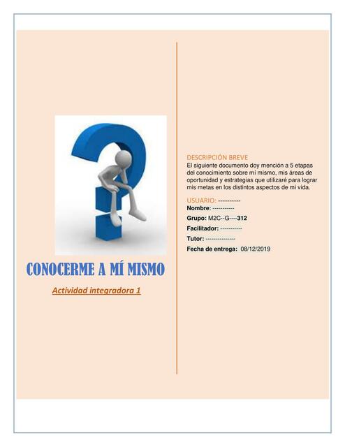 Actividad Integradora 1 Conocerme a Mí Mismo 2019 ...