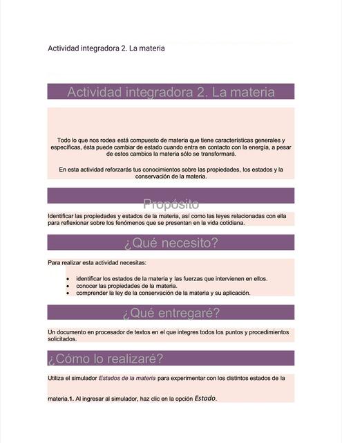 Actividad Integradora 2 La Materia Estructura | actividadestemasyotros ...