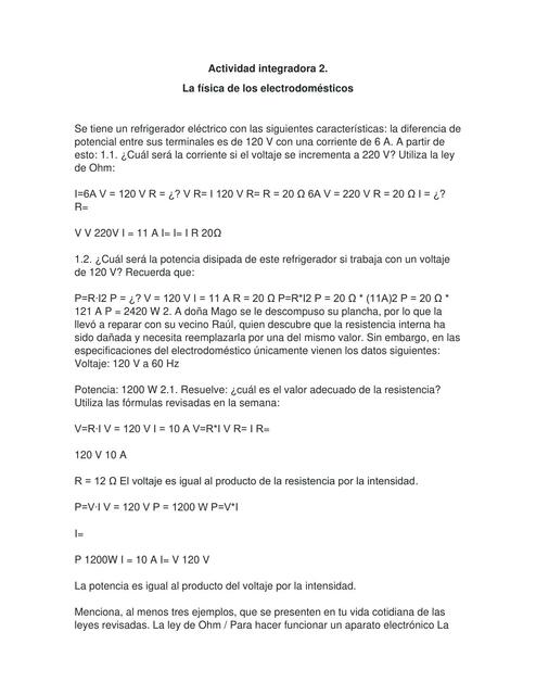 Actividad integradora 2 la física de los electrodomésticos ... Actividad integradora 2 la física de los electrodomésticos ...