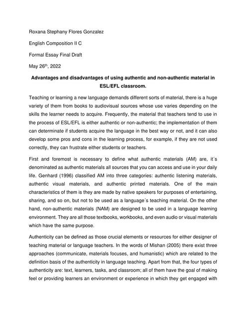 Advantages And Disadvantages Of Using Authentic And Non authentic advantages-and-disadvantages-of-using-authentic-and-non-authentic