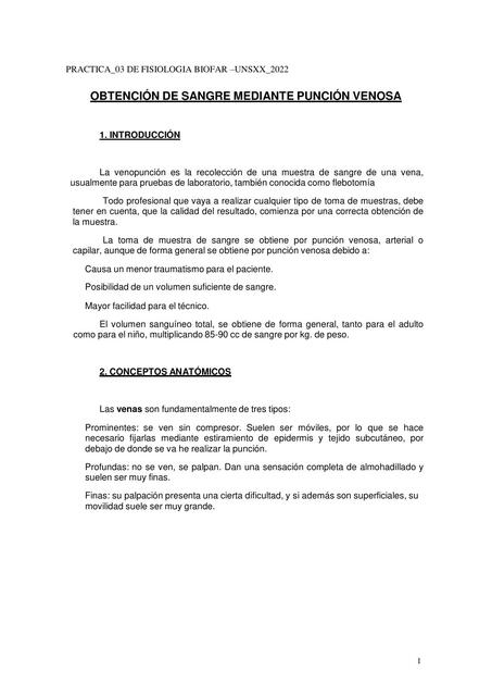 Obtención de Sangre Mediante Punción Venosa | Daniela Vivian | uDocz