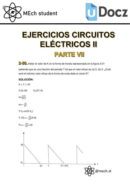 Ejercicios Circuitos Eléctricos II Parte VII | MEch Student | uDocz