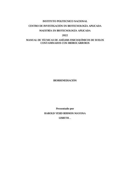 Flashcards de MANUAL BIORREMEDIACION | Por Lizbeth Daniel | uDocz
