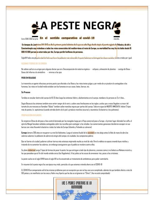 LA PESTE NEGRA en el sentido comparativo al covid-19 | Anyheli tejada ...
