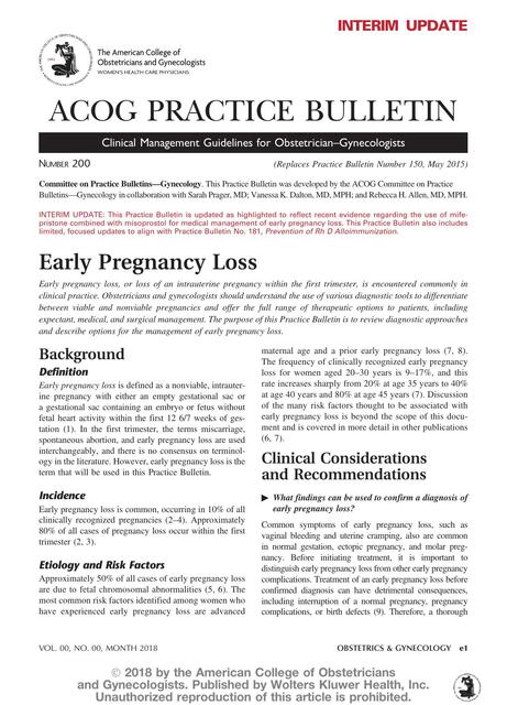 Acog practice bulletin | gabriel olivares | uDocz